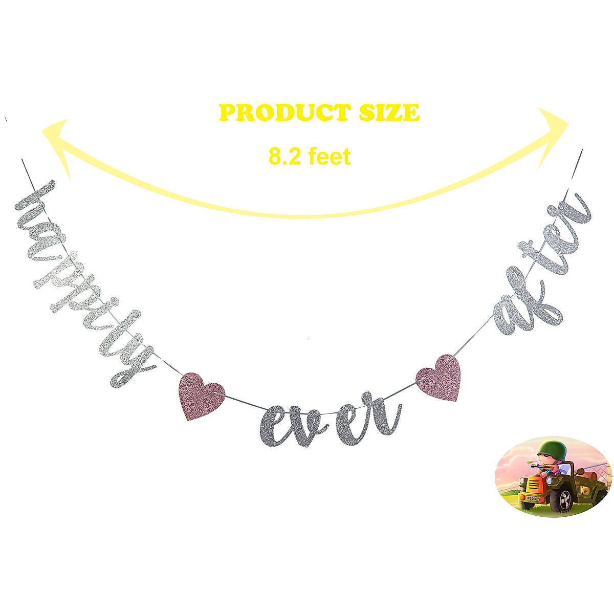 zxyxka Happily Ever After Banner, Engaged Bunting Banner-Wedding Anniversary, Bridal Shower Party Decoration Supplies Photo Props(Silver)