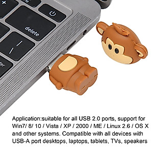 Kafuty-1 Cute USB Flash Drive, Cartoon Animal Monkey Thumb Drive, Pendrive Memory Thumb Stick, Gifts for School Students Kids Children Teacher Collegue Employees(64GB)