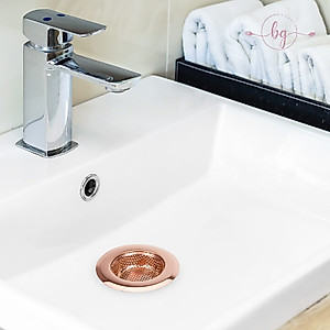 BLAGAIN 2PCS Kitchen Sink Strainer, Stainless Steel Sink Drain Strainer, Food Catcher for Most Sink Drains Basket, 4.5 Inch Diameter, Rose Gold