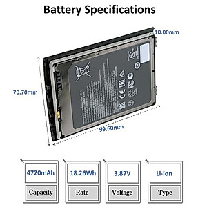 (20pcs) Youejoeq Replacement Battery for CT4X-BTSC CT4X-BTSC-01 318-055-021 CT45 CT47 MDE Barcode Scanner 4720mAh 3.85V Lithium Ion