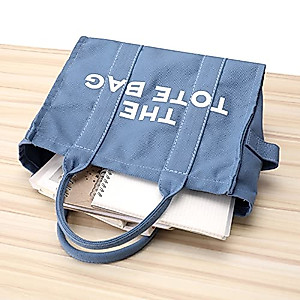 Canvas Tote Bag for Women Travel Shoulder Bag Crossbody Bags for Women Tote Bag with Zipper Handbags for women (Blue)