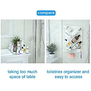 NIUBEE Bathroom Shower Caddy, Acrylic Shower Organizer with Suction Cup, Rust Proof and No Drilling, Sturdy and Durable, Great for Shampoo Bottles