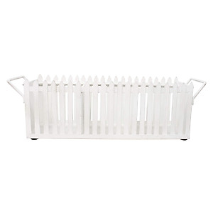 Boston Warehouse Picket Fence Flatware Storage Caddy, 15 inch, White