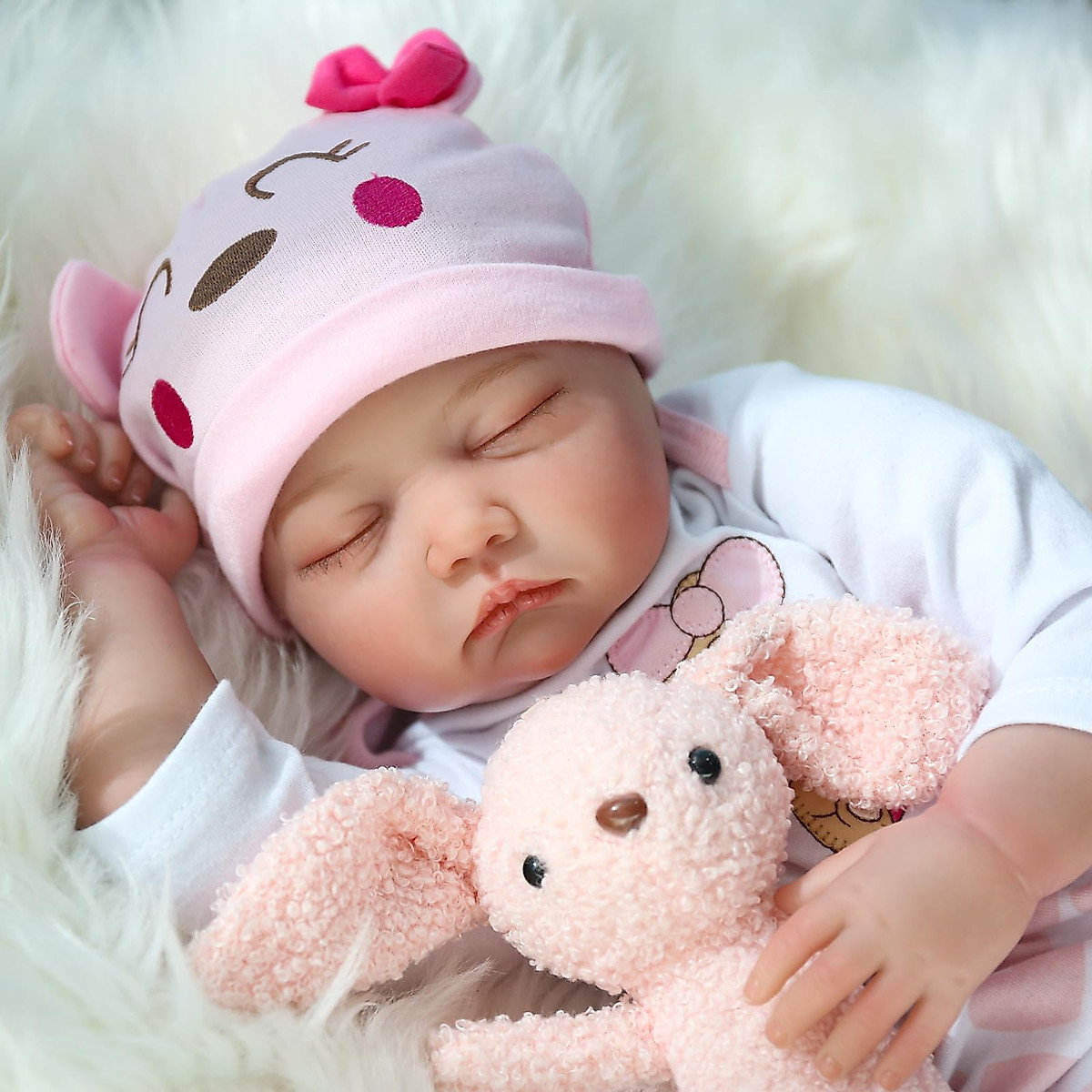 Kaydora Reborn Baby Dolls Girl - 22 Inch Soft Cloth Body Newborn Girl Doll, Realistic Sleeping Baby Doll That Look Real for Kids Age 3+
