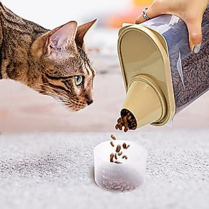 GreenJoy 2 Pack 2lb/2.5L Pet Food Storage Container with Measuring Cup, Can Covers and Bowl for Small Dog, Cat, Waterproof-BPA Free