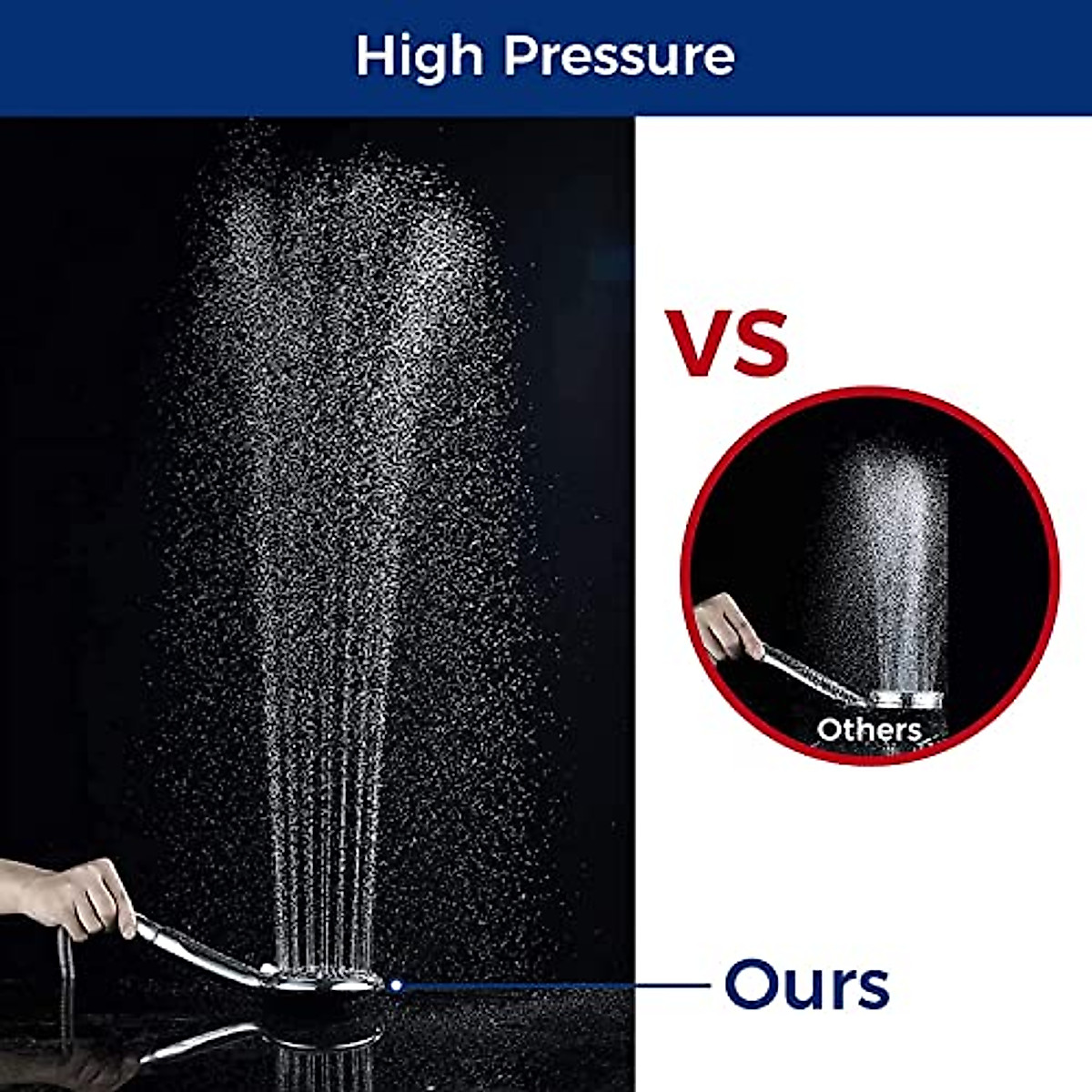9 Functions Handheld Shower Head Set, High Pressure Shower Head High Flow Handheld Showerhead Set with 59 Inch Hose, Bracket, Tape, Rubber Washers