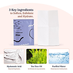 CorneaCare Rise - Eyelid Wipes, w/Tea Tree Oil & Hyaluronic Acid | Eyelid Wipe | Dry Eye Relief | Eye Wipes for Dry Eyes | Travel Ready | 30 Count | FSA & HSA Eligible