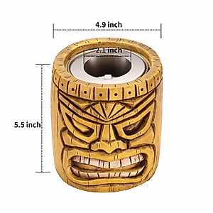 Roundfire Tiki 1 Tabletop Fire Pit - Ethanol Fire Pit, Fire Bowl, Mini Personal Fireplace for Indoor & Garden - Bio Ethanol Fuel