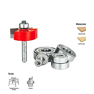 Freud 32-504: flush, 1/8",1/4",5/16",3/8",7/16",1/2" Depth Rabbeting Bit with Bearings