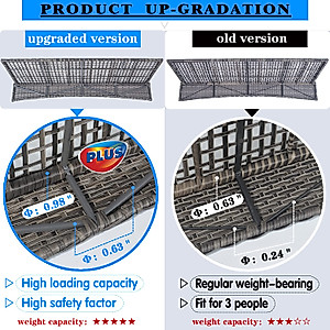 XIZZI Outdoor Furniture Patio Furniture Set 7 Pieces All Weather Wicker Patio Conversation with High Back Sofa Sectional and 2 Ottomans for Garden,Backyard and Deck,Grey Wicker Denim Blue