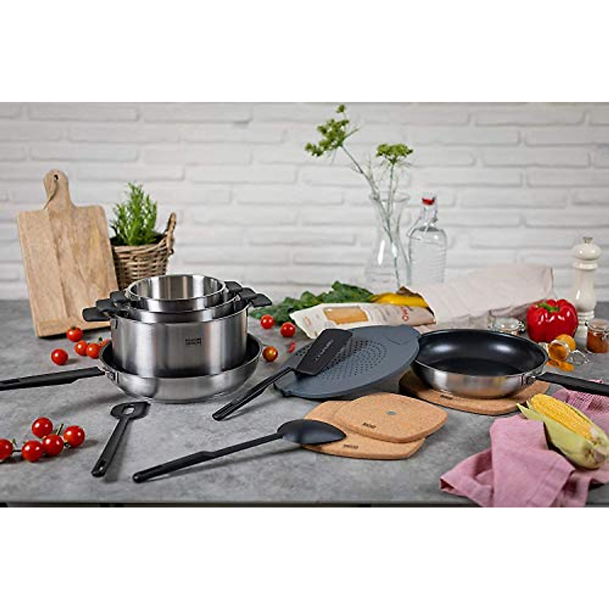 KUHN RIKON Smart & Compact Casserole Pot, 5 Litre/24 cm, Stainless Steel, 5 liters, Silver