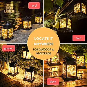 JHBOX Solar Lanterns Outdoor Waterproof Hanging Solar Lantern Lamp 30 LED Solar Tree Lights Outdoor, Solar Camping Lights, Lantern Decorative for Patio Yard Camping Garden Christmas Decor ( 1 Pack )