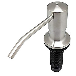 Ultimate Kitchen Built-in Soap Dispenser for Kitchen or Bathroom: Durable Stainless Steel; Fills from top, Large 17oz. Bottle; Long 3 inch Nozzle; Check Valve maintains Prime. Satin Finish