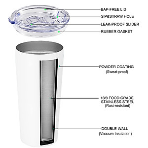 VEGOND 20oz Tumbler Bulk with Lid and Straw 12 Pack, Stainless Steel Vacuum Insulated Tumbler, Double Wall Coffee Cup Travel Mug, White
