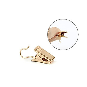 Suneration 36PCS Small Curtain Clips Heavy-Duty Hooks for Hanging Clamp Hangers for Shower Home Decoration, Photos, Art Craft Display and Outdoor Activities Supplies - Gold