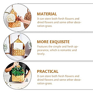 Cabilock Air Plants Hanging wicker basket Hand- Woven Wood Storage Basket Magazine Basket Wall Hanging Flower Holder Wooden Plants Basket for Plants Succulent Wall Decor