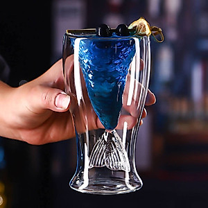 Mermaid Gifts,Set of 2 3OZ shot glasses for Girl & Women,Mermaid Tail Wine Glasses, Novelty Mermaid Shot Glass,for Beer Whiskey Cocktail,Gift for Mermaid Party Favors,Birthday,Christmas,New Year