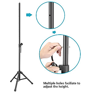 Neewer NW002-1 Wind Screen Bracket Stand with Aluminum Tube, Non-slip Feet, Adjustable Height, 65.2 inches/165.5 centimeters Stand Suitable for Supporting Acoustic Isolation Shield in Studio (Black)