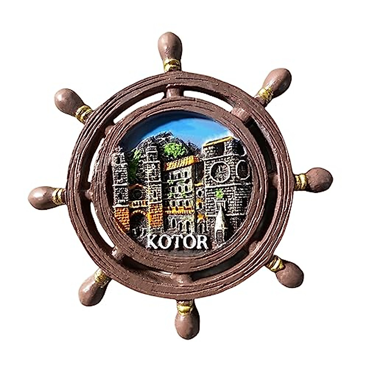 Kotor Montenegro Creative Rudder Refrigerator Magnet Travel Souvenir 3D Fridge Decoration Magnetic Sticker Hand Painted Craft Collection