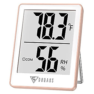 DOQAUS Digital Hygrometer Indoor Thermometer Humidity Gauge Room Thermometer with 5s Fast Refresh Accurate Temperature Humidity Monitor for Home, Bedroom, Baby Room, Office, Greenhouse, Cellar, Pink