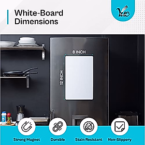 12x8 inch - Small White Board - Magnetic whiteboard - Magnetic Dry Erase Board - Fridge whiteboard - Refrigerator whiteboard - White Board for Fridge - Dry Erase Board Magnetic - Magnetic White Board