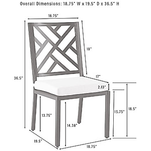 Crosley Furniture Locke 2-Piece Outdoor Chair Set, Dining Patio Chairs for Deck, Backyard, Matte Black with Creme Cushions
