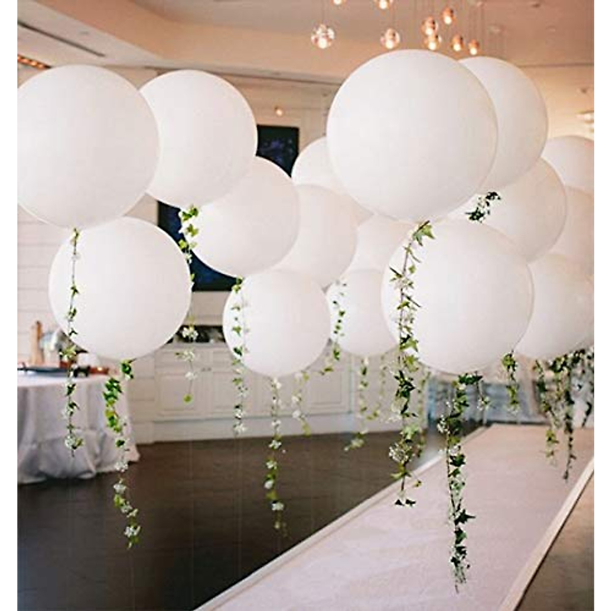 5PCS Big White Balloons Giant 36 Inch Large White Balloons Jumbo White Balloons for Birthday Wedding Baby Shower Carnival Party New Year's Day Decorations Supplies