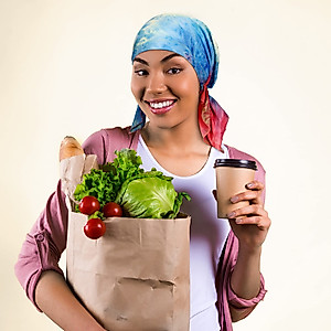 Geyoga 6 Pcs Chemo Headwear for Women Turban Beanie Caps Cancer Head Scarves Hair Loss Beanie Headwear for Yoga Running (Stylish Color,Retro Style)