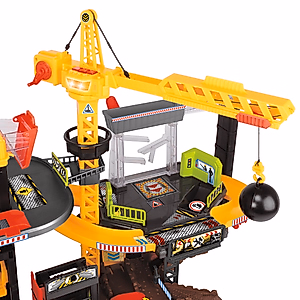 DICKIE TOYS Construction Playset with 4 Die-Cast Cars