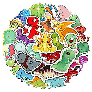 100PCS Dinosaur Party Favor Stickers for Kids ，Cute Waterproof Cartoon Stickers for Water Bottle Stickers Waterproof Vinyl Hydroflask Phone Skateboard Laptop Stickers (Dinosaur)