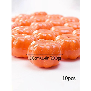 Fake Pumpkins, 10 Pcs Halloween Pumpkin Design Decoration, Foam Plastic Fake Faux Artificial Pumpkins for Halloween Fall Harvest Festival Home Table Decor