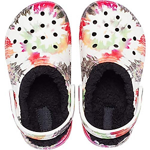 Crocs unisex child Kids' Classic Tie Dye Lined | Kids' Slippers Clog, Blotched Tie Dye, 5 Big Kid US