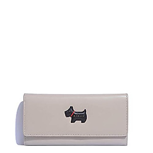 RADLEY London Womens Heritage Large Flapover Leather Wallet, LARGE, DOVE GREY