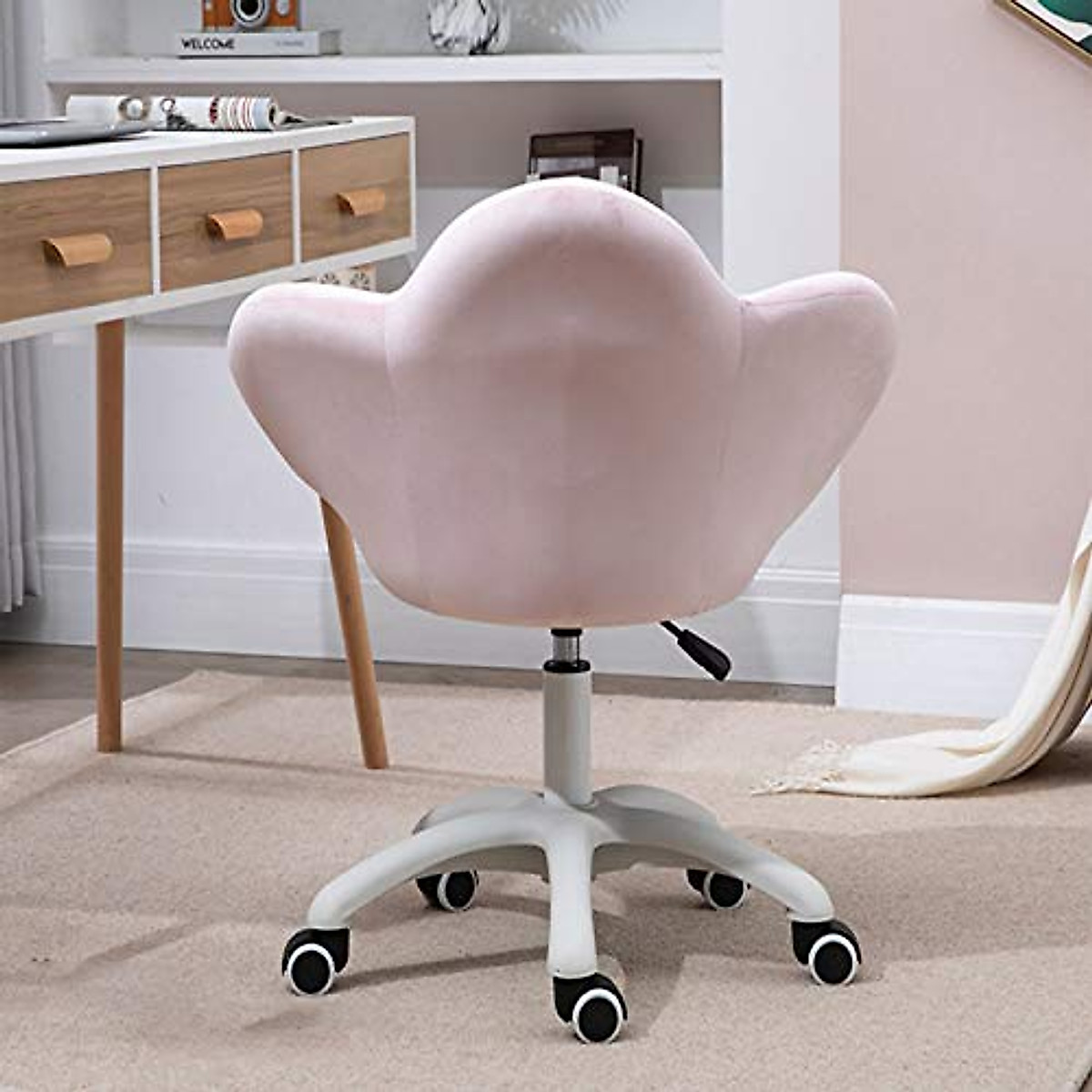 MayNuo Office Chair Gaming Chair Computer Chair Ergonomic Adults Computer Chair Petal Swivel Chair with Soft Seat,Adjustable Desk Chair Upholstered Armchair for Bedroom Living,Home Offi/Gray/33*42*35C