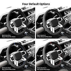 Alfanxi Hand Stitch Sewing Italy Alcantara Car Steering Wheel Cover Wrap for Land Rover Land Rover Defender 90 S/X-Dynamic SE