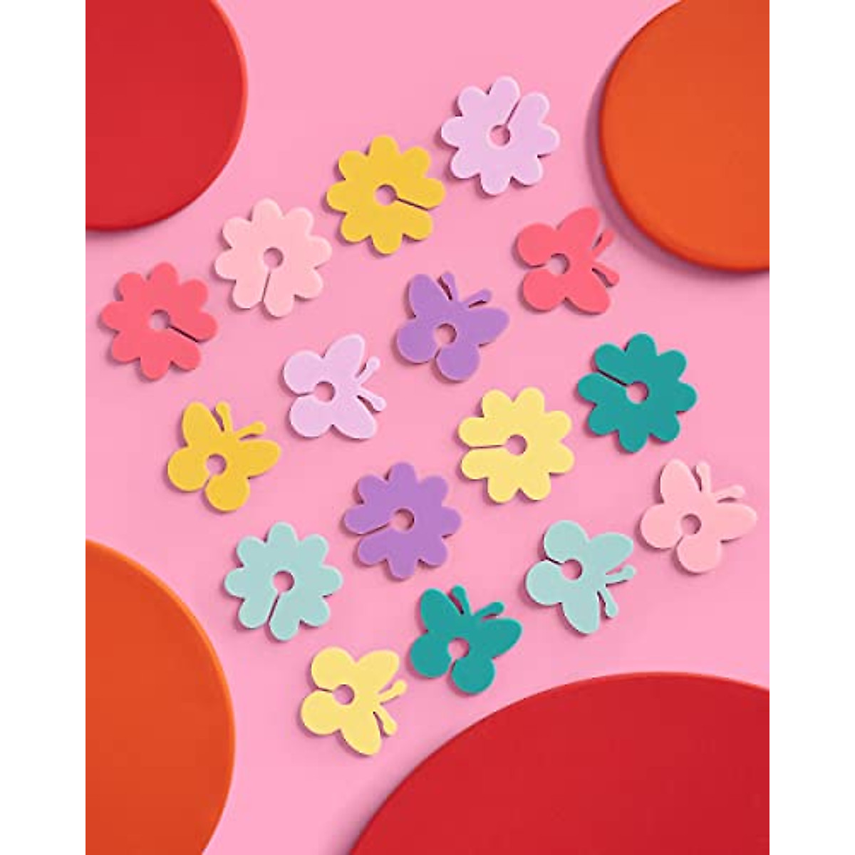 xo, Fetti Butterfly + Flower Drink Markers Set - 16 ct | Pastel Bday Decorations, Bachelorette Party, Bridal + Baby Shower, Groovy, 70s