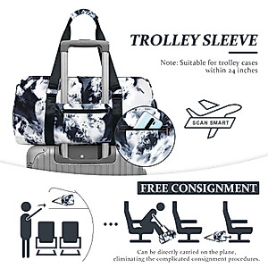 GGOV Duffle Bag for Travel Sports Gym Luggage Crossbody Tote bag with Shoe Compartment and Trolley Sleeve Carry on Duffel Bag for Women and Men Collapsible with Zipper，Multiple Pockets