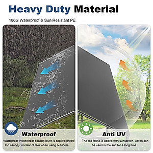 Grezone 10 x 20ft Heavy Duty Carport,Portable Car Tent Garage,All Season UV Resistant Car Canopy for Auto,Truck,Boat,Car (Gray)