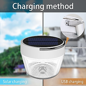 Lighting EVER Solar LED Camping Lantern, Portable Table Lamp, RGB Storage Box, USB Rechargeable Tent Light for Outdoor, Hiking, Fishing, Emergency and More