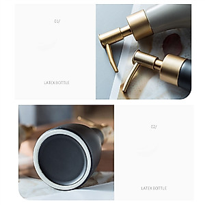 Soap Pump Dispenser Black/White/Grey/Khaki and Gold Kitchen Soap Liquid Dispenser Ceramic Lotion Soap Dish Bathroom Supplies Bottles Dispenser (Size : 280ml, Color : Black)