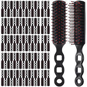 200 Pcs Hair Brushes for Homeless Individually Wrapped Detangling Brush Curly Hair Brush Vent Hairbrush Comb Pp Material Curly Wavy Hair Blow Drying Styling for Shelter Hotel Woman Man, Black