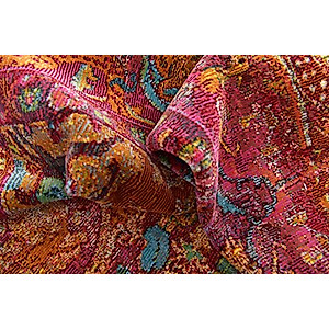 Unique Loom Baracoa Collection Area Rug - Rumba (8' 4" x 10' Rectangle, Red/ Brown)