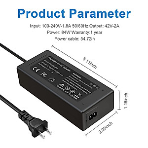 42V 2A Charger 3 Prong for for Pocket Mod, Sports Mod, and Dirt Quad Scooter, Electric Scooter Lithium Battery Charger