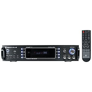Rockville RPA60BT V2 1000 Watt 2-Ch USB Bluetooth DJ/Pro/Karaoke Amplifier Mixer, Black