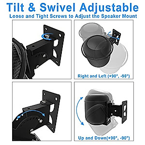 Yibracki Speaker Wall Mount for HomePod Speaker Mount, Adjustable Swivel & Tilt Speaker Mount for HomePod, Heavy Duty Wall Speaker Mount for HomePod Speaker Mounting Brackets with Hardware Kit
