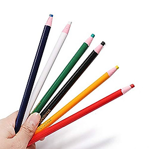 12 Pieces Sewing Mark Chalk Pencil Tailor's Marking and Tracing Tools Free Cutting Chalk Sewing Fabric Pencil，6 Colors (6 Colors)