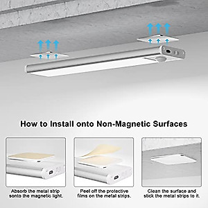 Under Cabinet Lights, Rechargeable Motion Sensor Light Indoor Stick-On Magnetic Battery Operated Lights (1500 mAh),Wireless LED Under Counter Lights Closet Lights for Kitchen Basement Hallway(2 Pack)