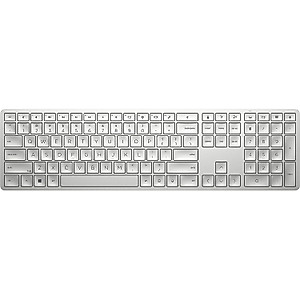 HP 970 Programmable Wireless Keyboard (Silver) - Bluetooth & 2.4 GHz Wireless Multi-Device Connectivity - USB-C Rechargeable Battery - 24 Programmable Keys - Works with Windows & MacOS (3Z729AA#ABA)
