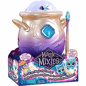 Magic Mixies Magical Misting Cauldron with Interactive 8 inch Blue Plush Toy and 50+ Sounds and Reactions, Multicolor