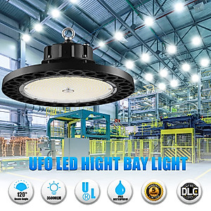 SERWING LED High Bay Light 150W, Super Bright led Shop Light 21,000LM Daylight, IP66 Waterproof Commercial Warehouse Area Light, 1-10V Dimmable High Bay Shop Light1